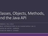 Ppt Classes Objects Methods And The Java Api Powerpoint
