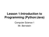 Ppt Lesson 1 Introduction To Programming Python Java Powerpoint