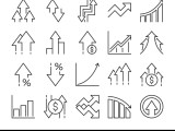 Set Increase And Decrease Line Icons Royalty Free Vector
