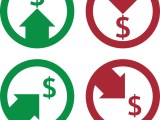 Dollar Increase Decrease Icon Money Symbol Vector Image