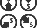 Dollar Increase Decrease Icon Money Symbol Vector Image