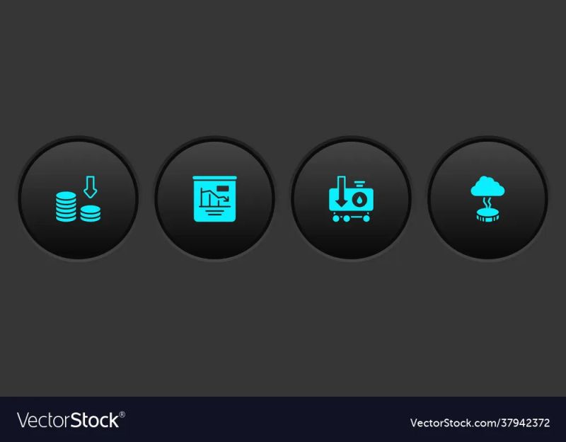 Set Line Worker Dollar Rate Decrease Pie Chart Vector Image - Premium Ocean Image Gallery - Mobile