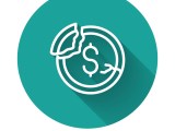 White Line Dollar Rate Decrease Icon Isolated Vector Image