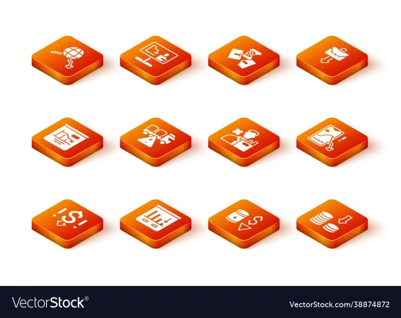 Set Dollar Rate Decrease Pie Chart Infographic Vector Image - Best Landscape Arts in HD