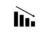 Down Graph Chart Arrow Drop Icon Decrease Vector Image
