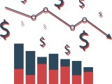 Arrow Decrease Icon Dollar Money Fall Down Symbol Vector Image