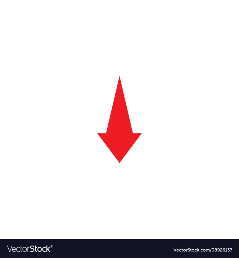 Red Arrow Down Icon Decrease Fall Crash Concept Stock Illustration - Premium City Picture Gallery - Retina