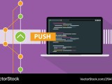 Git Push Command Programming Technology Code Vector Image