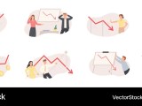 Finance Decrease And Crisis Graph Falling Down Vector Image