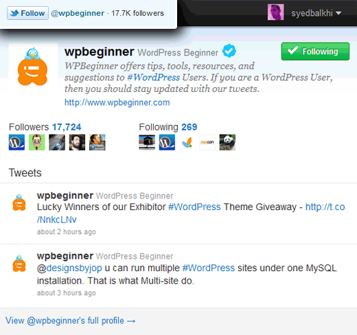 How to Add the Official Twitter Follow Button in WordPress | Ahmed Mohsin
