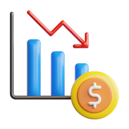 Dollar Rate Decrease Icon Currency Decrease Icon Dollar Sign Symbol - Download Professional Minimal Photo | Ultra HD
