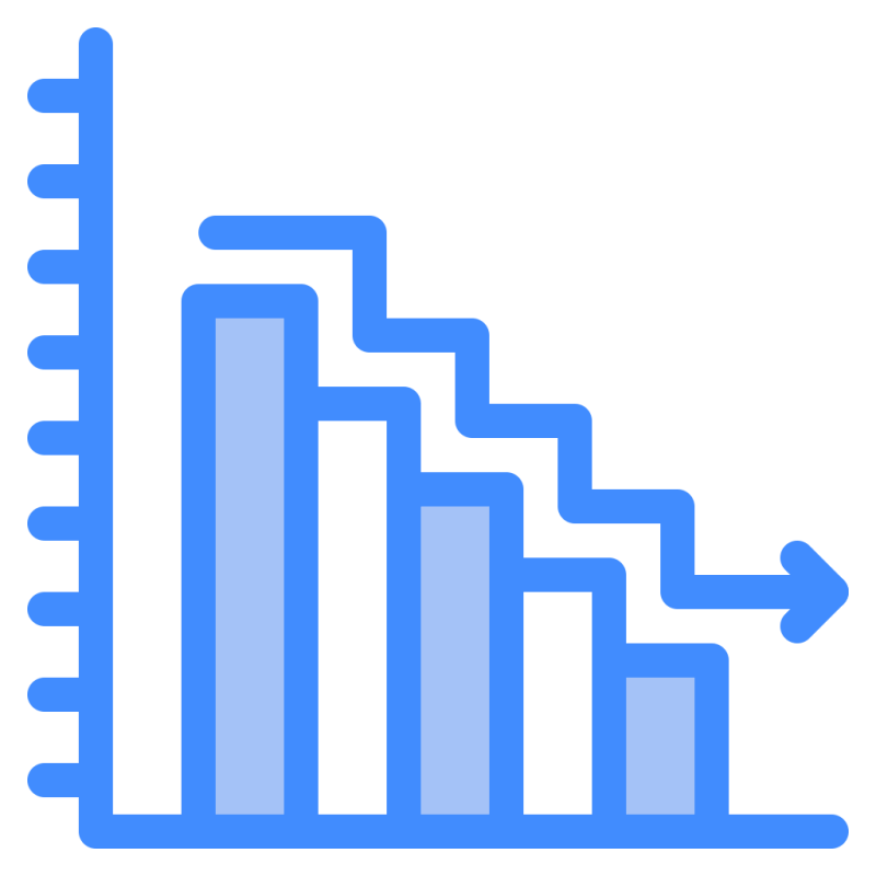 Bar Chart Decrease Loss Statistics Icon Download On Iconfinder - Gradient Wallpaper Collection - Retina Quality