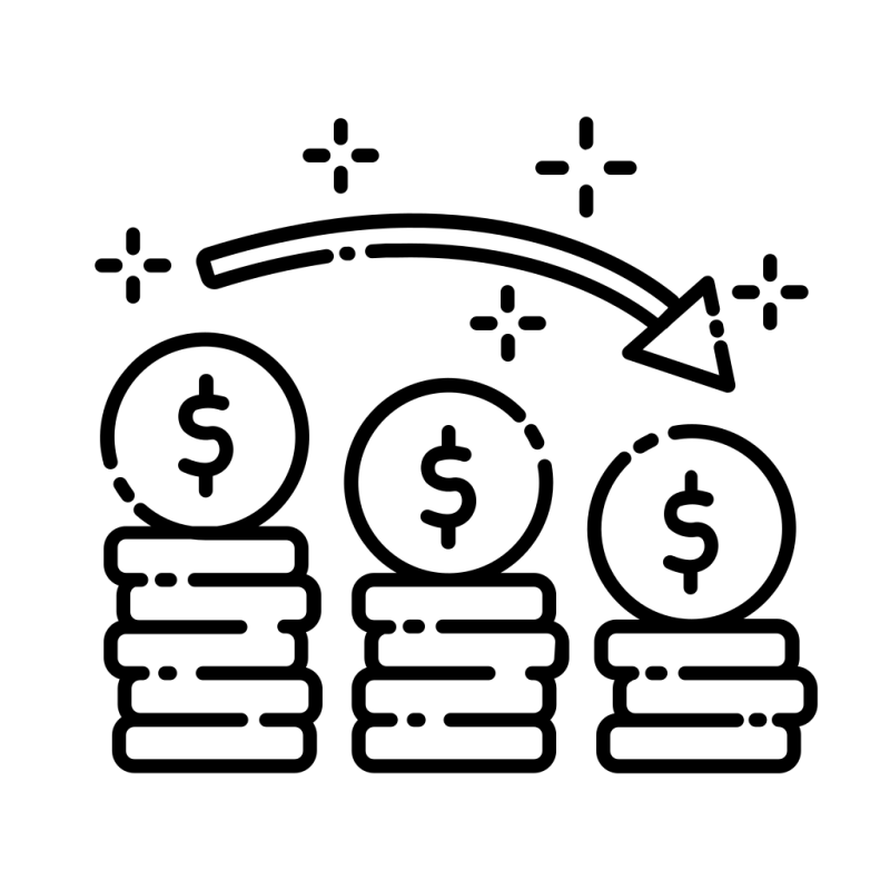 Decrease Graph Loss Reduce Statistic Icon - Ultra HD Ultra HD Light Illustrations | Free Download