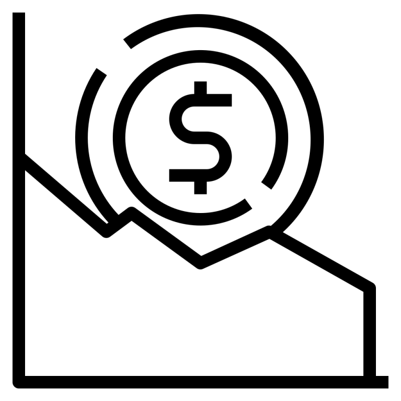 Chart Decrease Down Profit Icon Download On Iconfinder - 8K Minimal Arts for Desktop