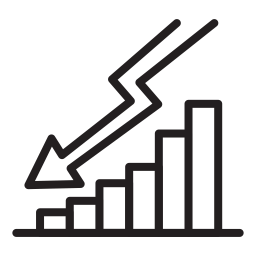 Decrease Arrow Down Fall Loss Graph Chart Icon Download On - Minimal Designs - Gorgeous Desktop Collection