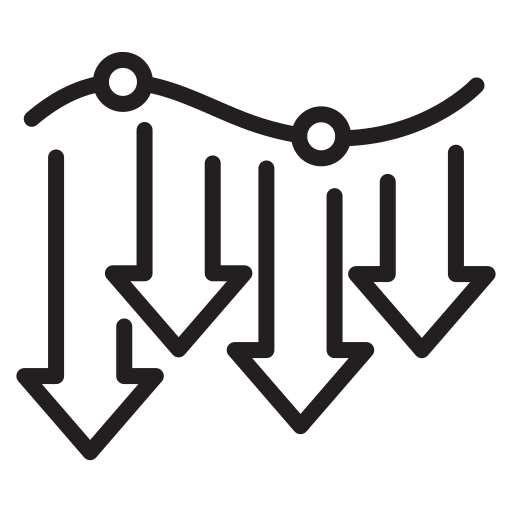 Decrease Arrow Down Fall Loss Graph Chart Icon Download On - Download Classic Colorful Photo | High Resolution