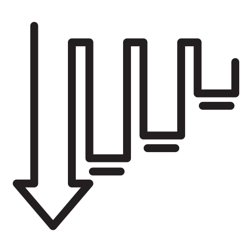 Decrease Arrow Down Fall Loss Graph Chart Icon Download On - Premium Light Texture Gallery - Desktop