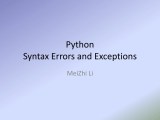 Ppt Python Syntax Errors And Exceptions Overview Powerpoint