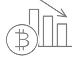 Bitcoin Rate Decrease Thin Line Icon Royalty Free Vector