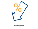 Low Rate Profit Cost Icon Reduction Decrease Vector Image