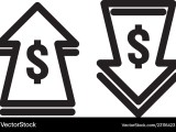 Dollar Increase Decrease Icon Money Symbol Vector Image