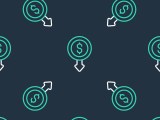 Line Dollar Rate Decrease Icon Isolated Seamless Vector Image