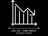 Decrease Graph White Linear Icon For Dark Theme Vector Image