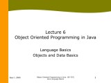 Ppt Lecture 6 Object Oriented Programming In Java Powerpoint