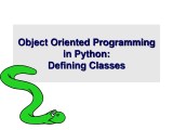 Ppt Object Oriented Programming In Python Defining Classes