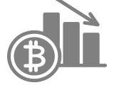 Bitcoin Rate Decrease Solid Icon Cryptocurrency Vector Image