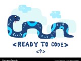 Python Code Language Sign Programming Coding Vector Image