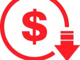 Cost Reduction Decrease Dollar Icon Symbol Image Vector Image