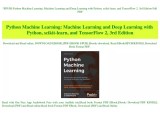 Ppt Epub Python Machine Learning Machine Learning And Deep Learning