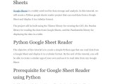 Ppt Python Google Sheet Reader Data Mastery With Python And Google