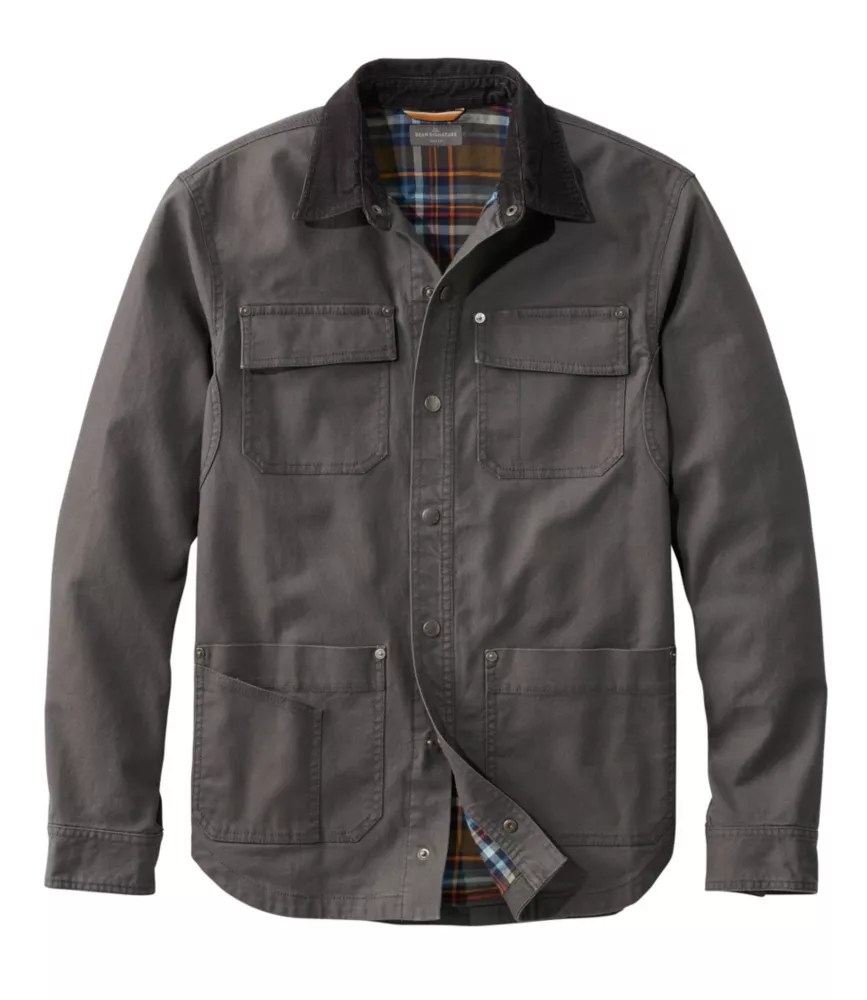 Men S Signature Lined Canvas Shirt Jac Shirt Jackets At L L Bean
