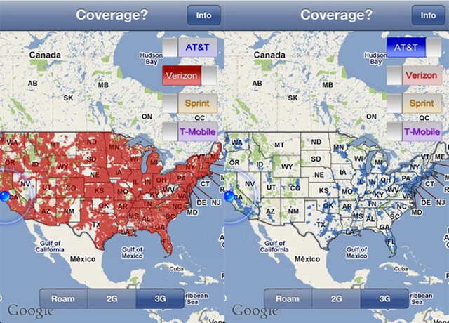 Coverage app for iOS helps you compare carrier coverage | Ubergizmo