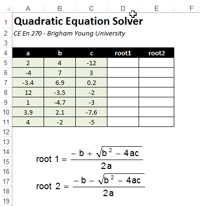 How To Create A Quadratic Equation In Excel - Tessshebaylo