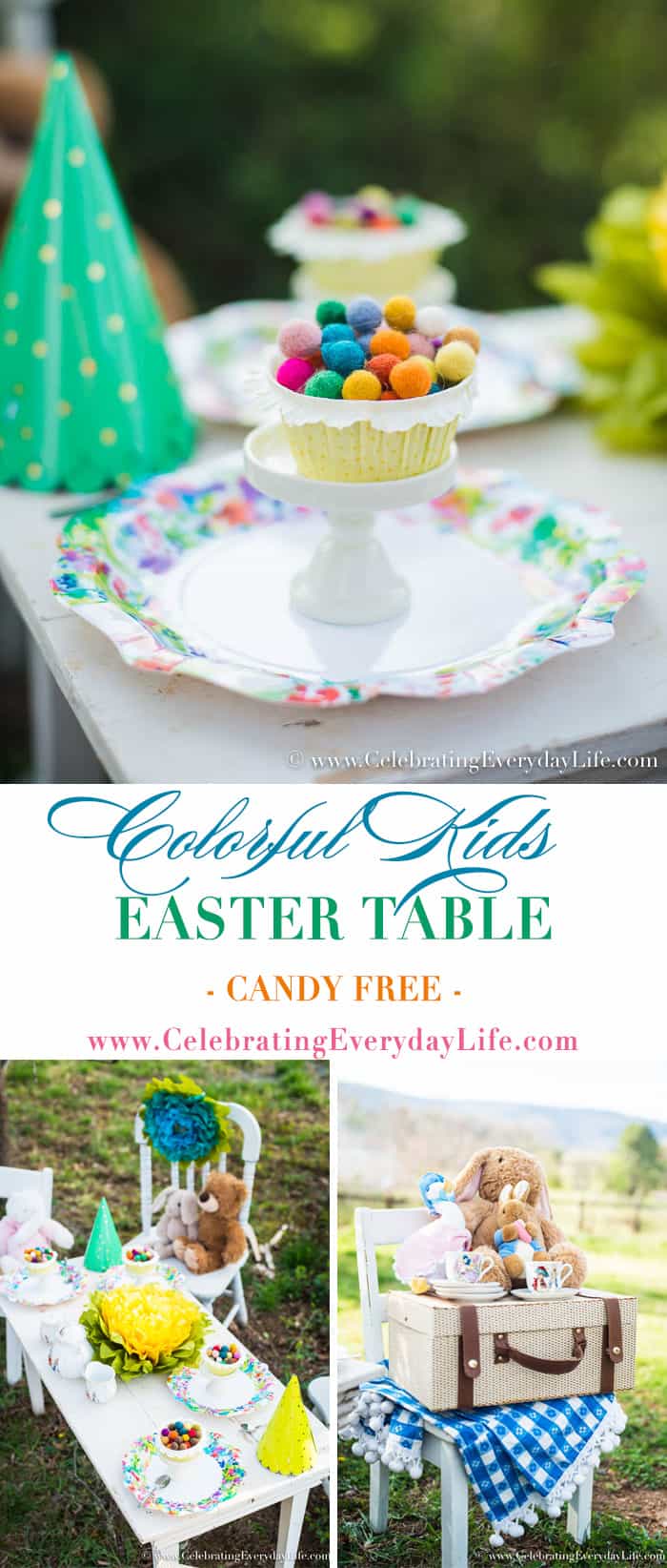 Colorful Kids Easter Table - Candy Free!