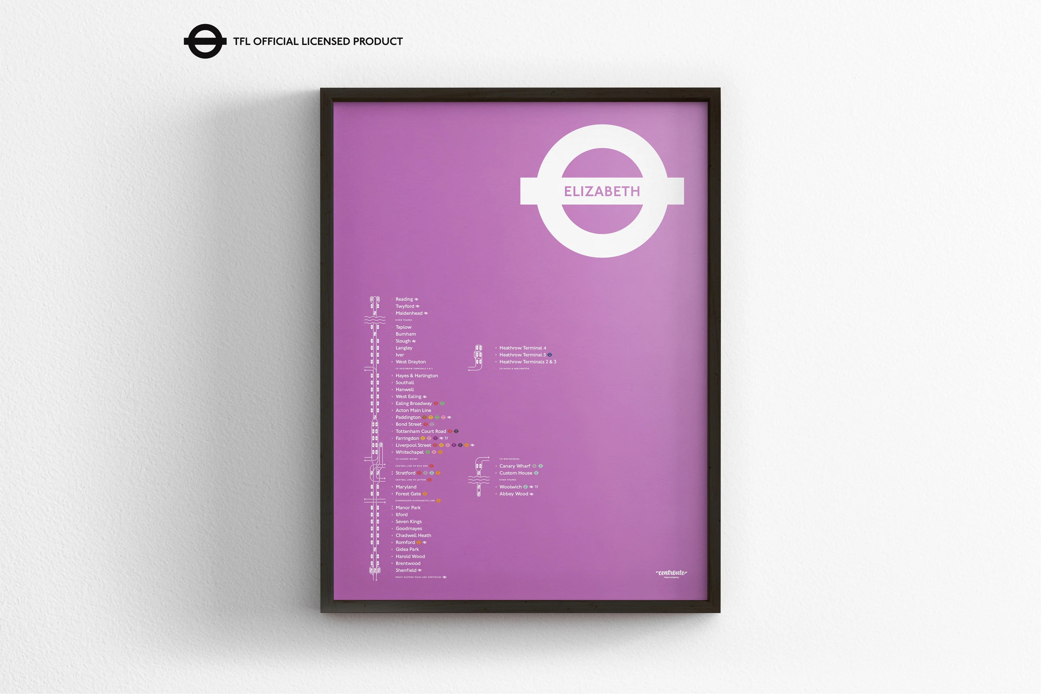Elizabeth Line Map London Underground Centroute Map Company
