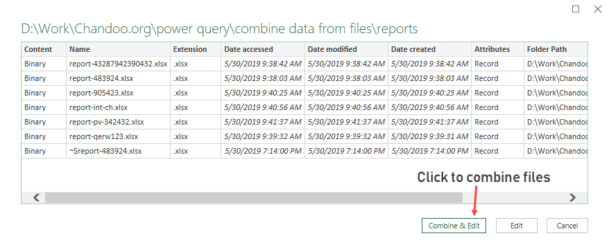 Combine Multiple Excel Files Using Power Query Full Example Download