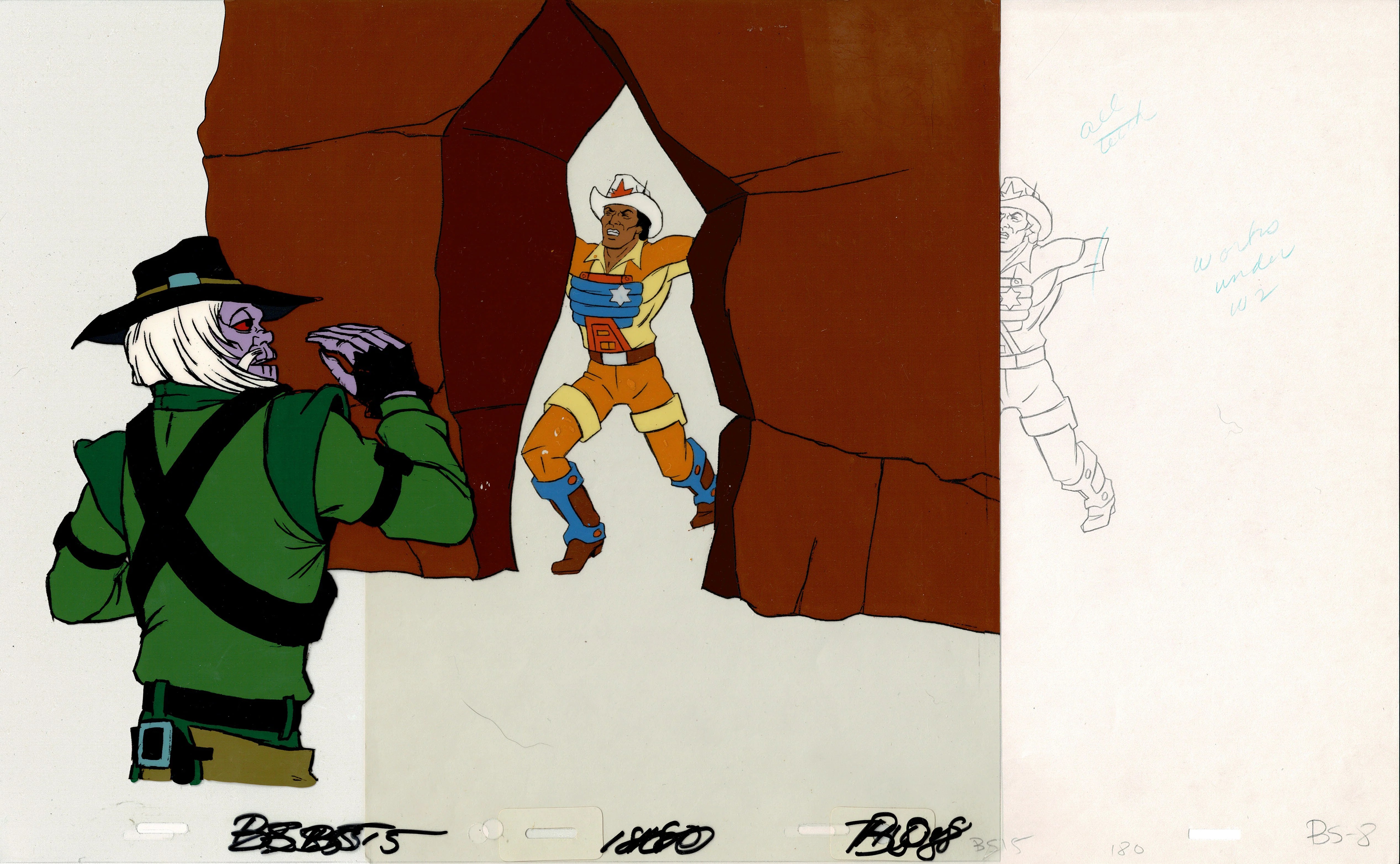 Bravestarr Animation Cartoon Production Cel And Drawing From Filmation