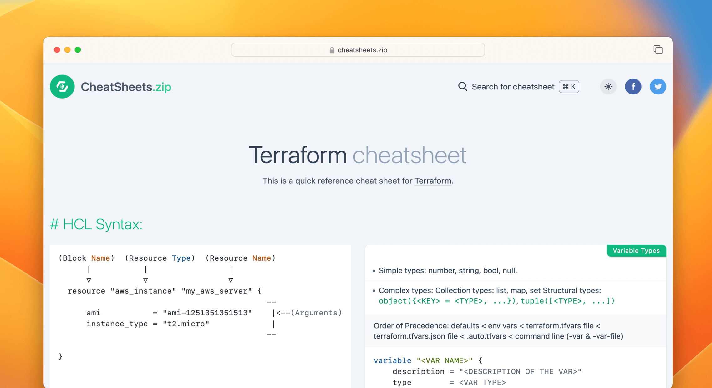 Terraform Cheat Sheet Quick Reference