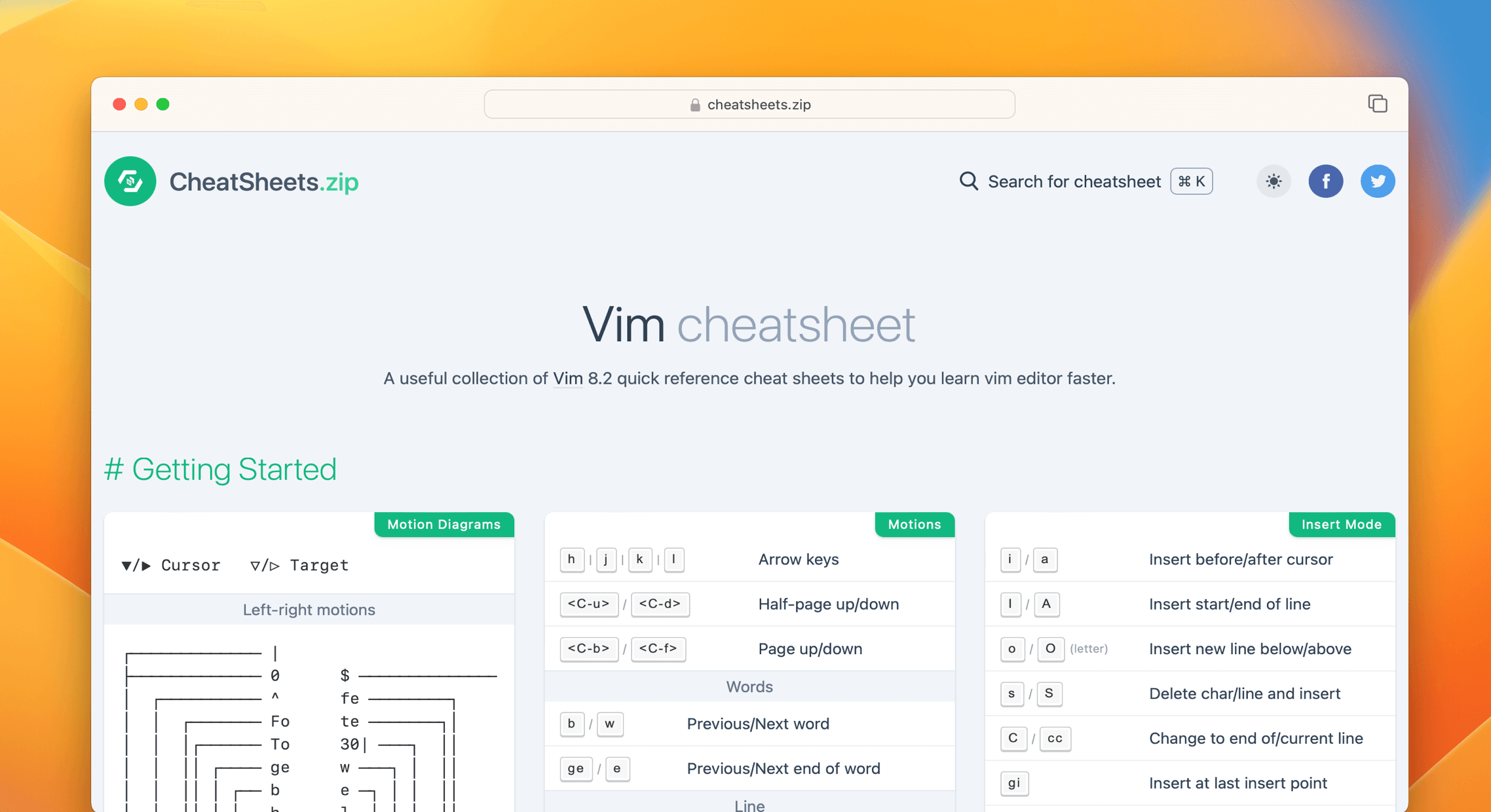 Vim Cheat Sheet Quick Reference