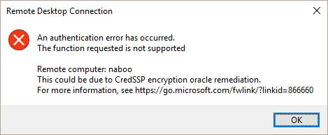 rdp_auth_issue_occurred – The Chewett blog