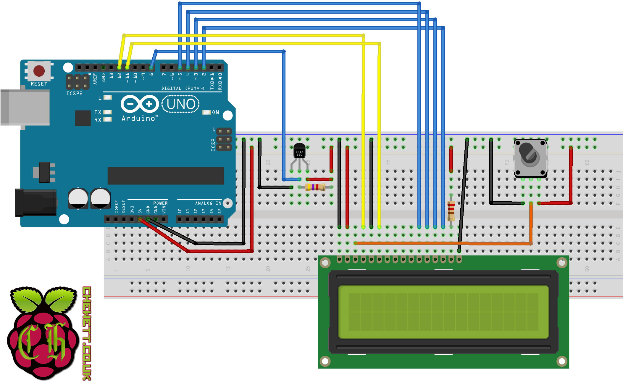 Displaying Temperature Sensor Data On A Liquid Crystal Display With Arduino The Chewett Blog