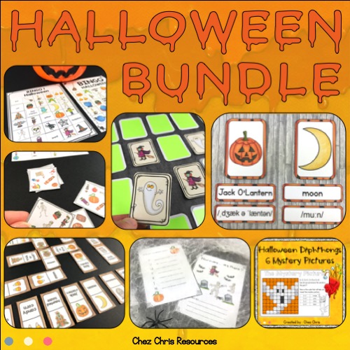 Le vocabulaire d'Halloween en anglais, jeux et activités - BUNDLE