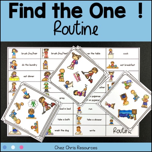 La routine en anglais - Jeu Find the One!