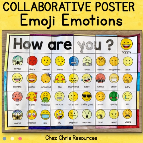 Les émotions en anglais - Poster Collaboratif Emoji