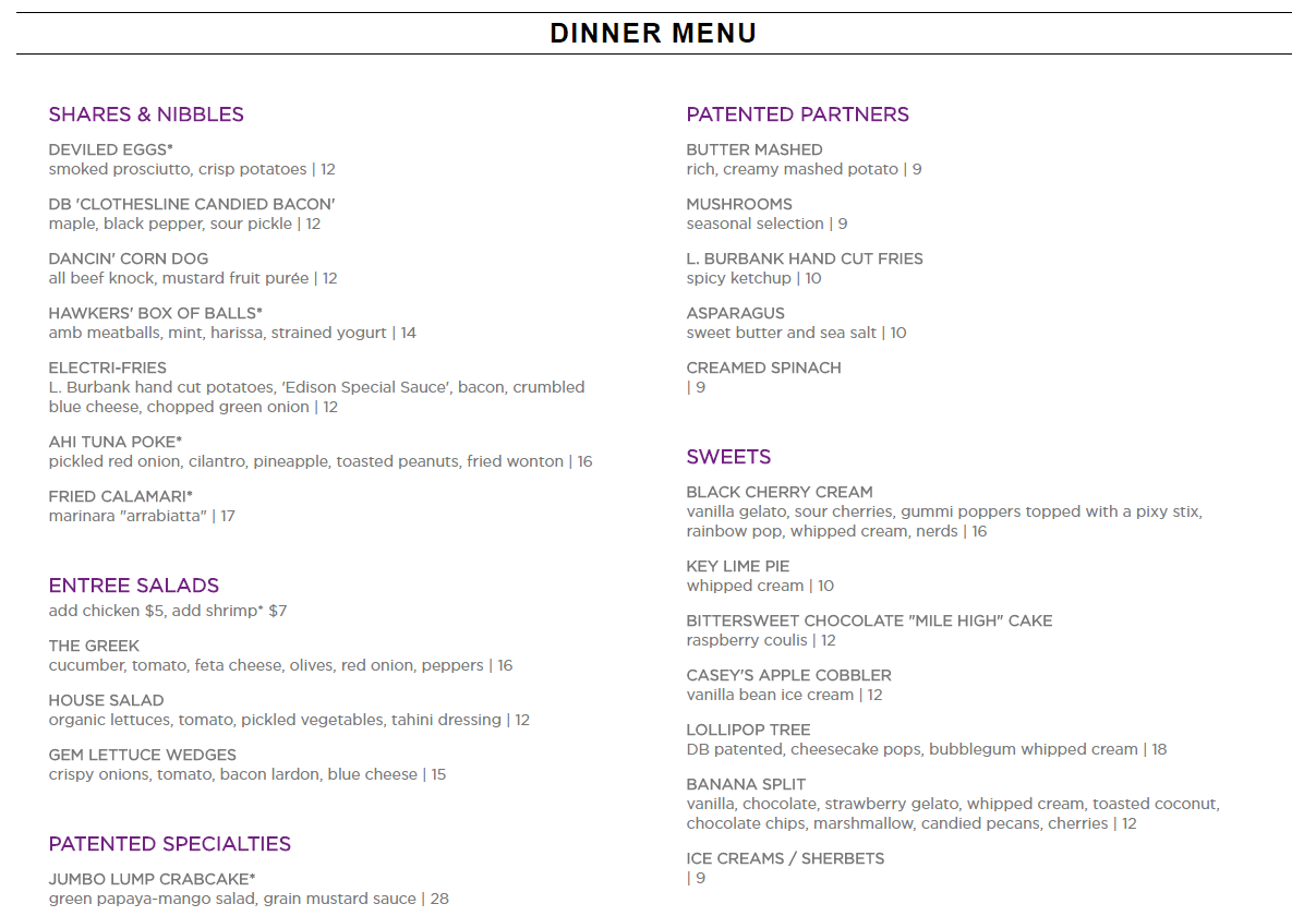 The Edison at Disney Springs Full Menus and Video | Chip and Company