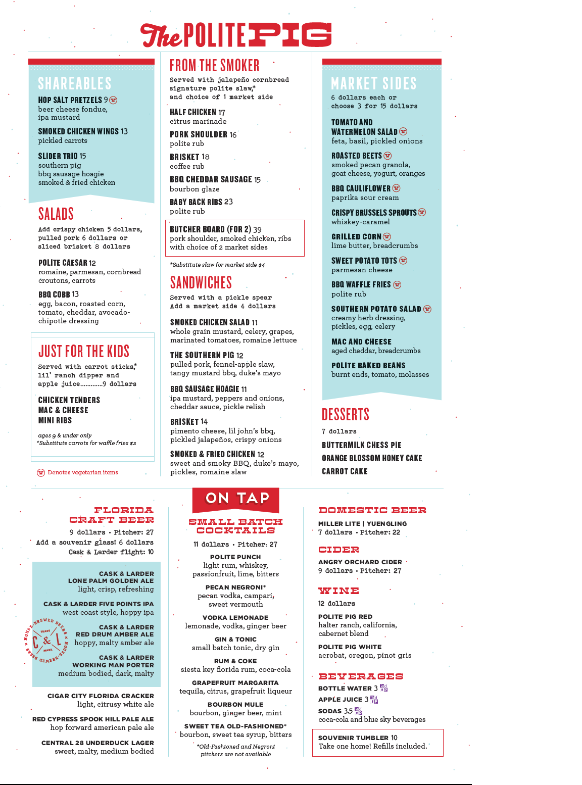 Polite Pig Menu 1